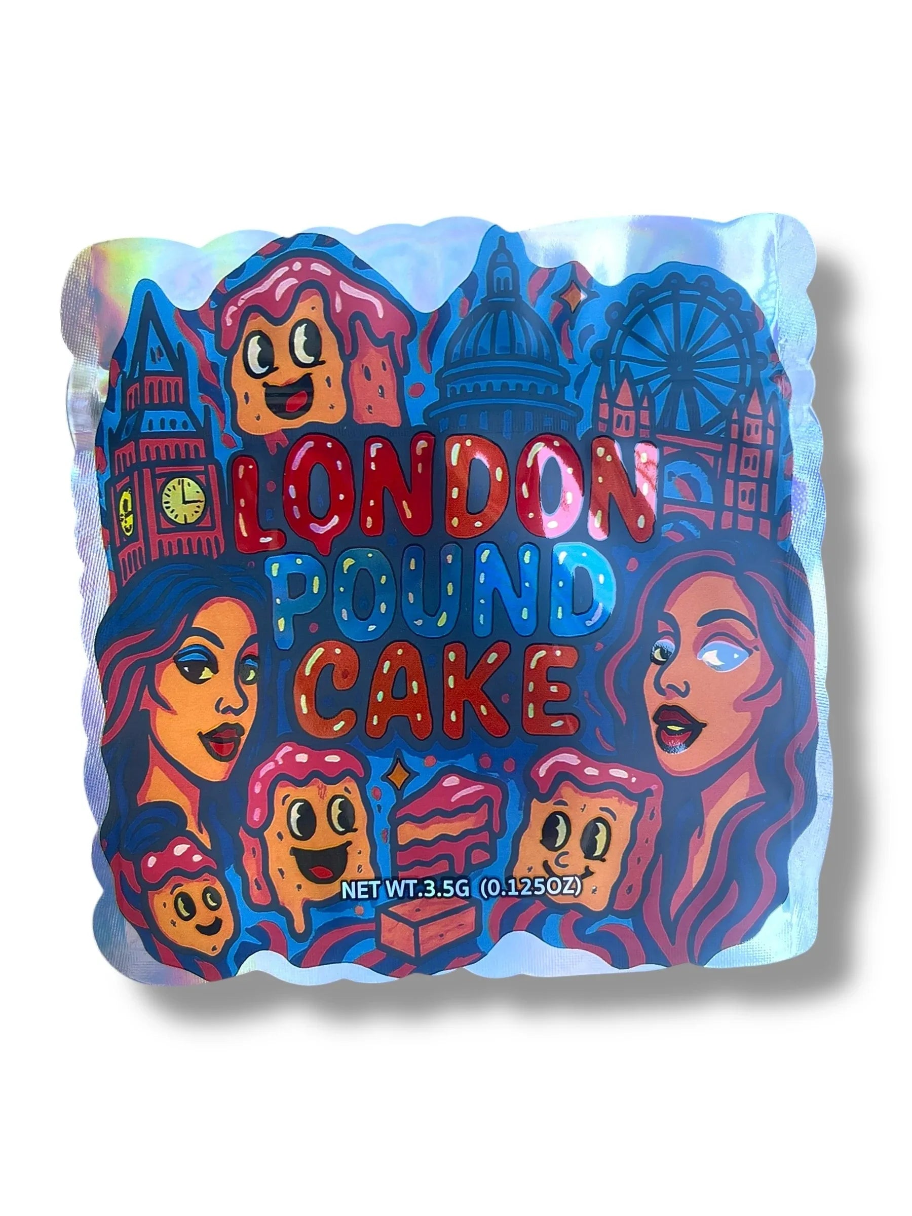 London Pound Cake Mylar Bag 3.5g shape bag – Black Unicorn Hub