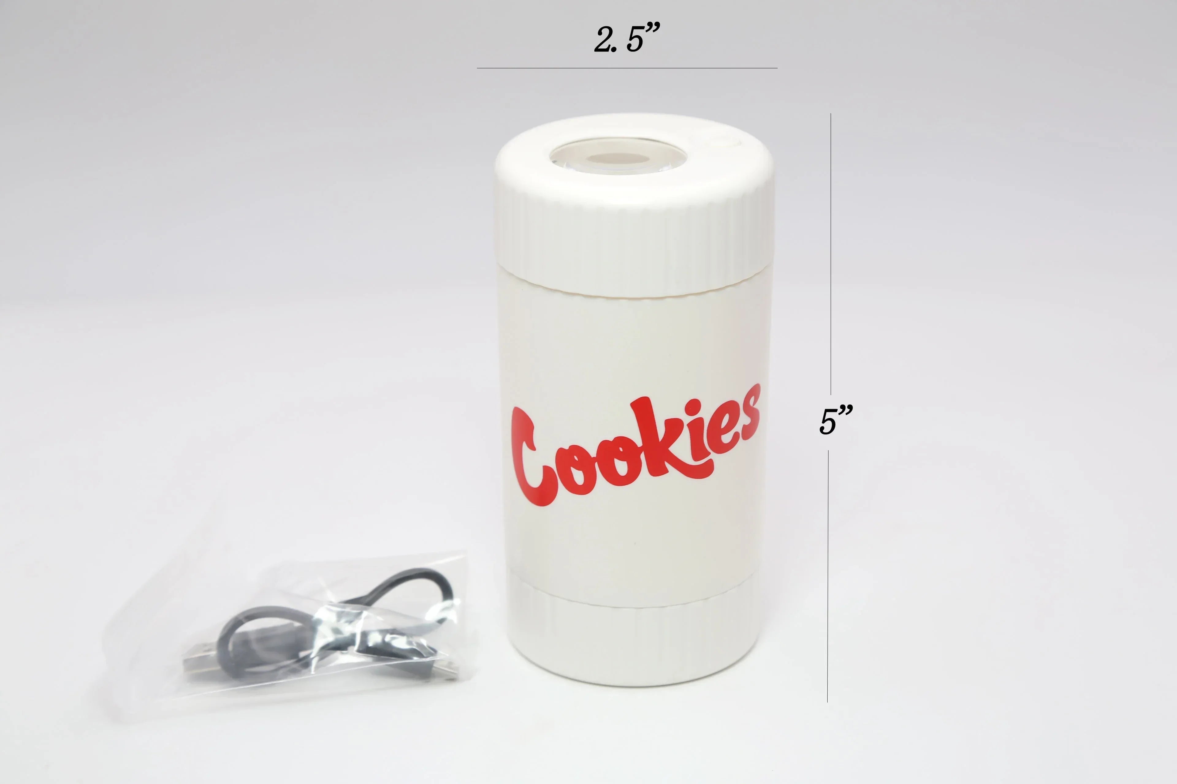 COOKIES MAG JAR WITH GRINDER AND ONE HITTER- AIRTIGHT STORAGE STASH ...