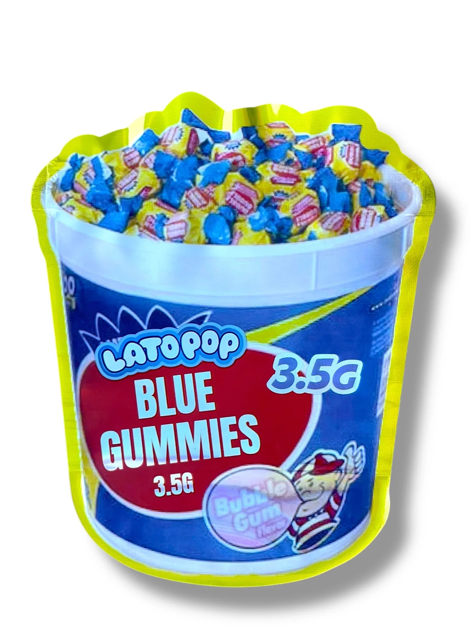 Lato POP Blue Gummies Mylar Bag 3.5g shape bag – Black Unicorn Hub