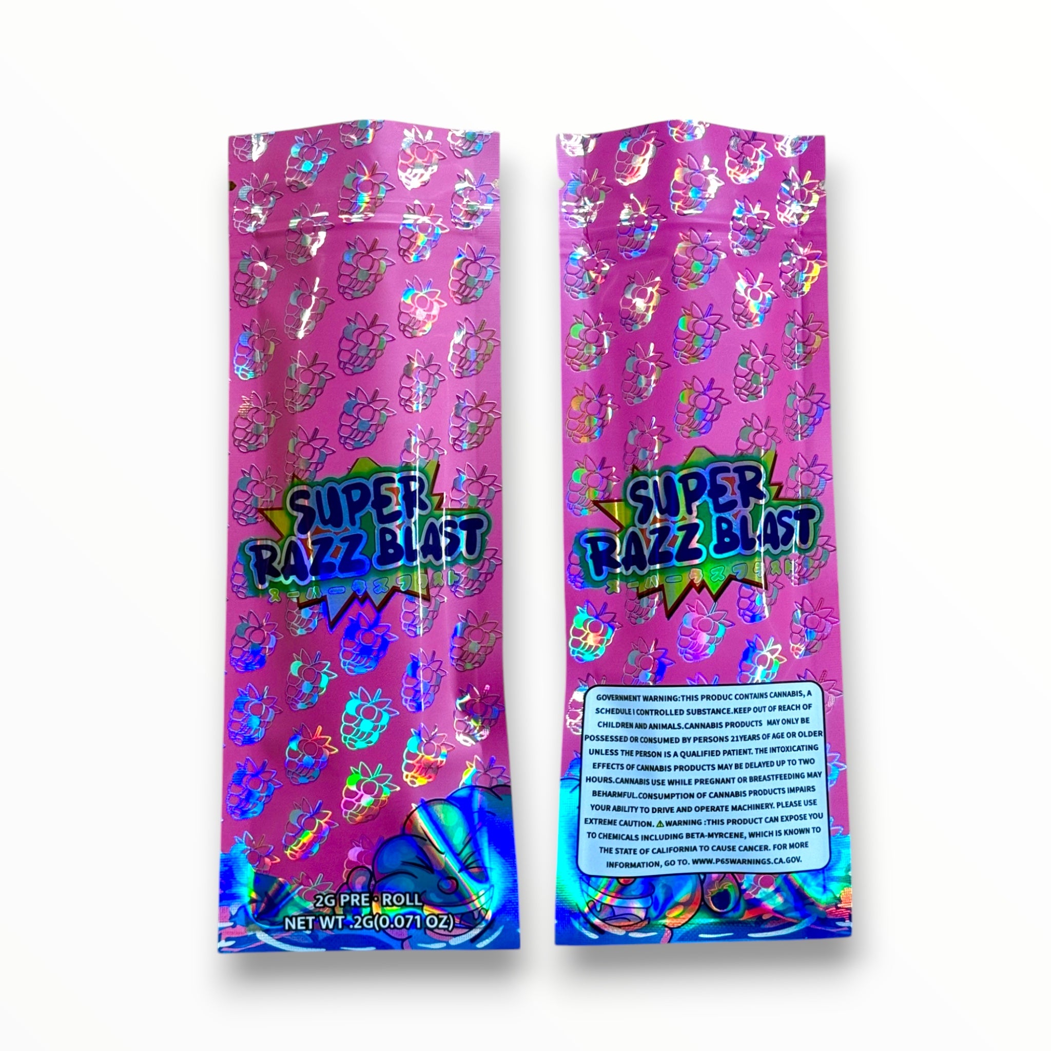 Super Razz Blast 2 Gram Pre Roll Packaging Net Wt. 2g(0.071oz ...