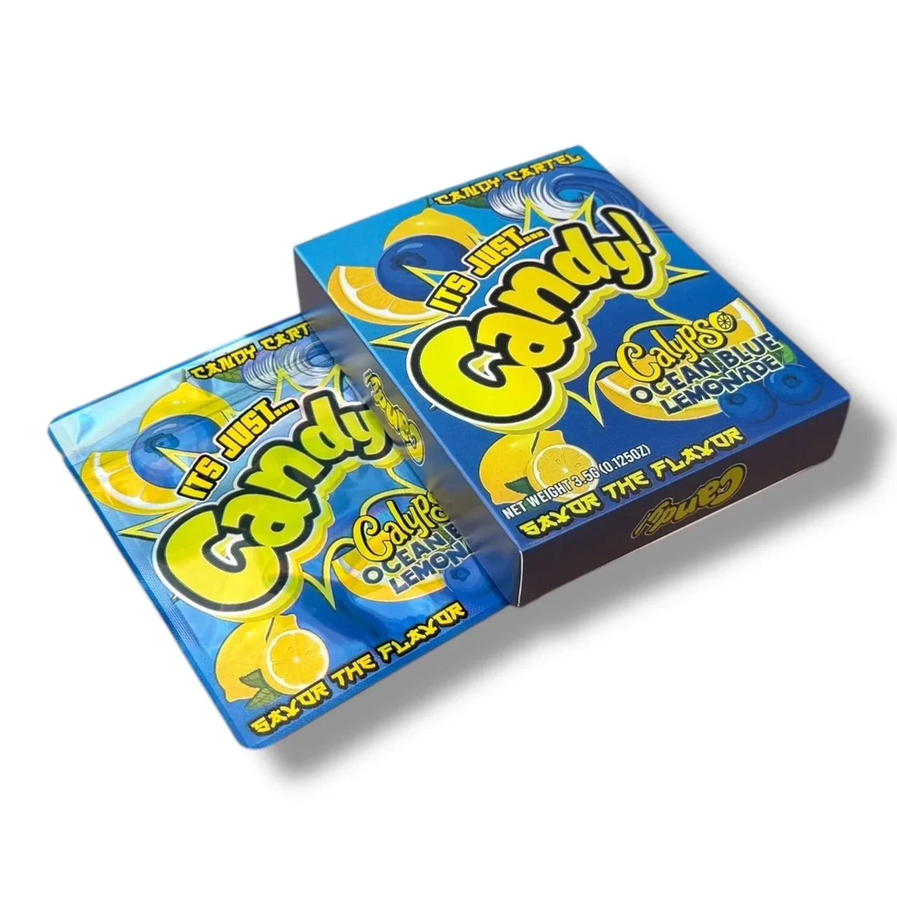 Candy Calypso Ocean Blue Lemonade Mylar Bags with Boxes 3.5g Box Packa ...