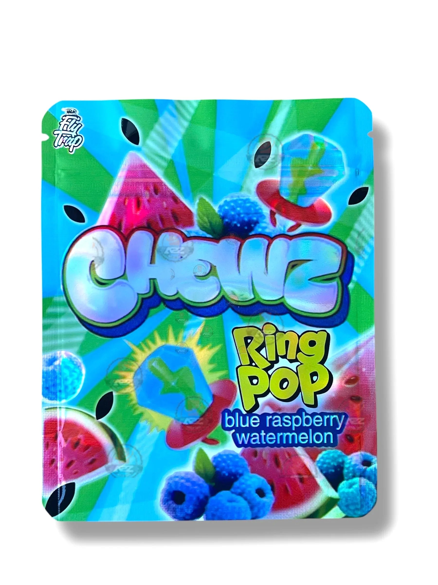 Fly Trap Chewz Blue Raspberry Watermelon Ring Pop Mylar Bag 3.5g ...
