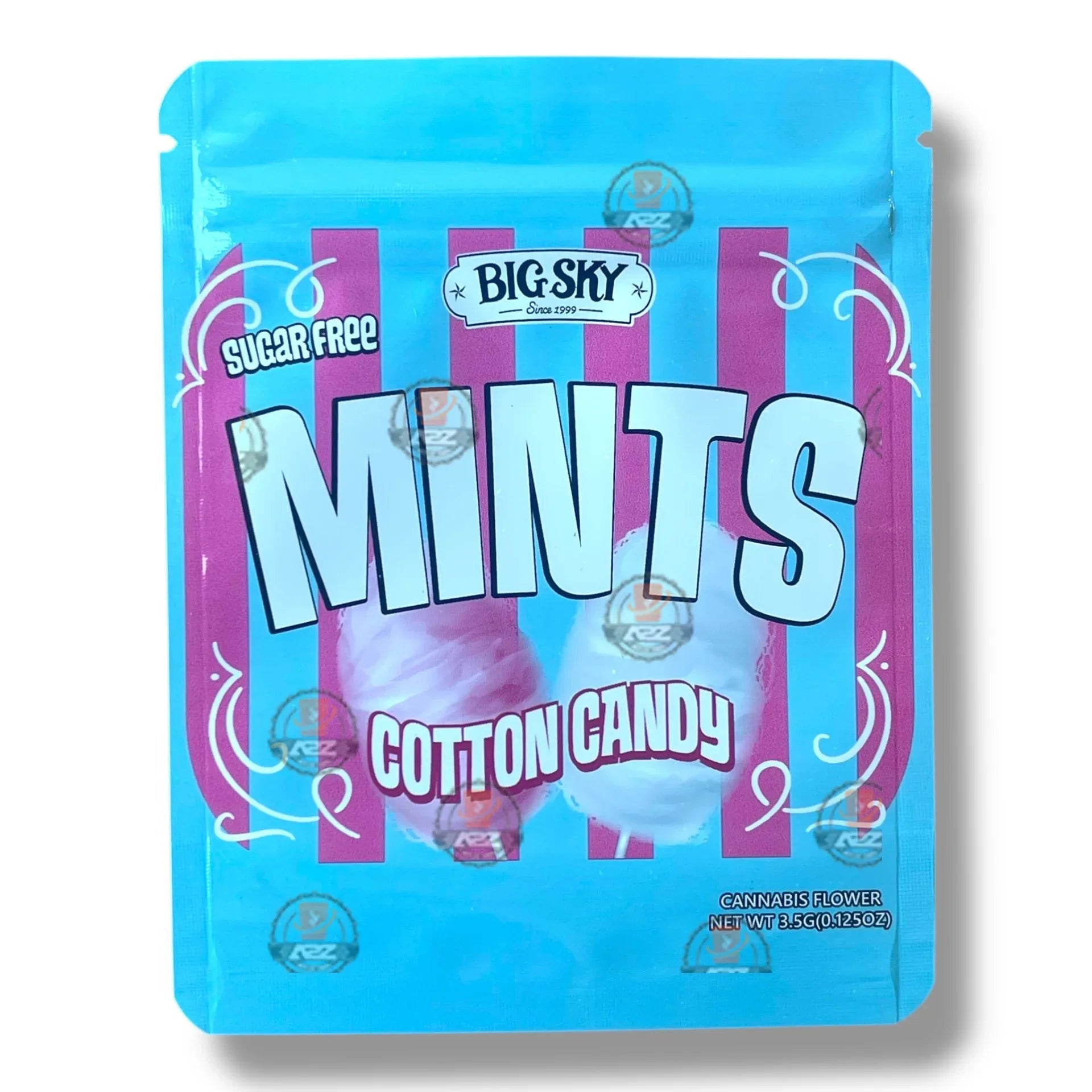 Mints Cotton Candy 3.5g Mylar Bag- Packaging Only Fun Size – Black ...