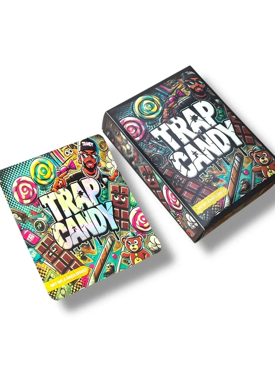 Trap Candy 3D Box and Bags 3.5g Box Packaging Holographic – Black ...