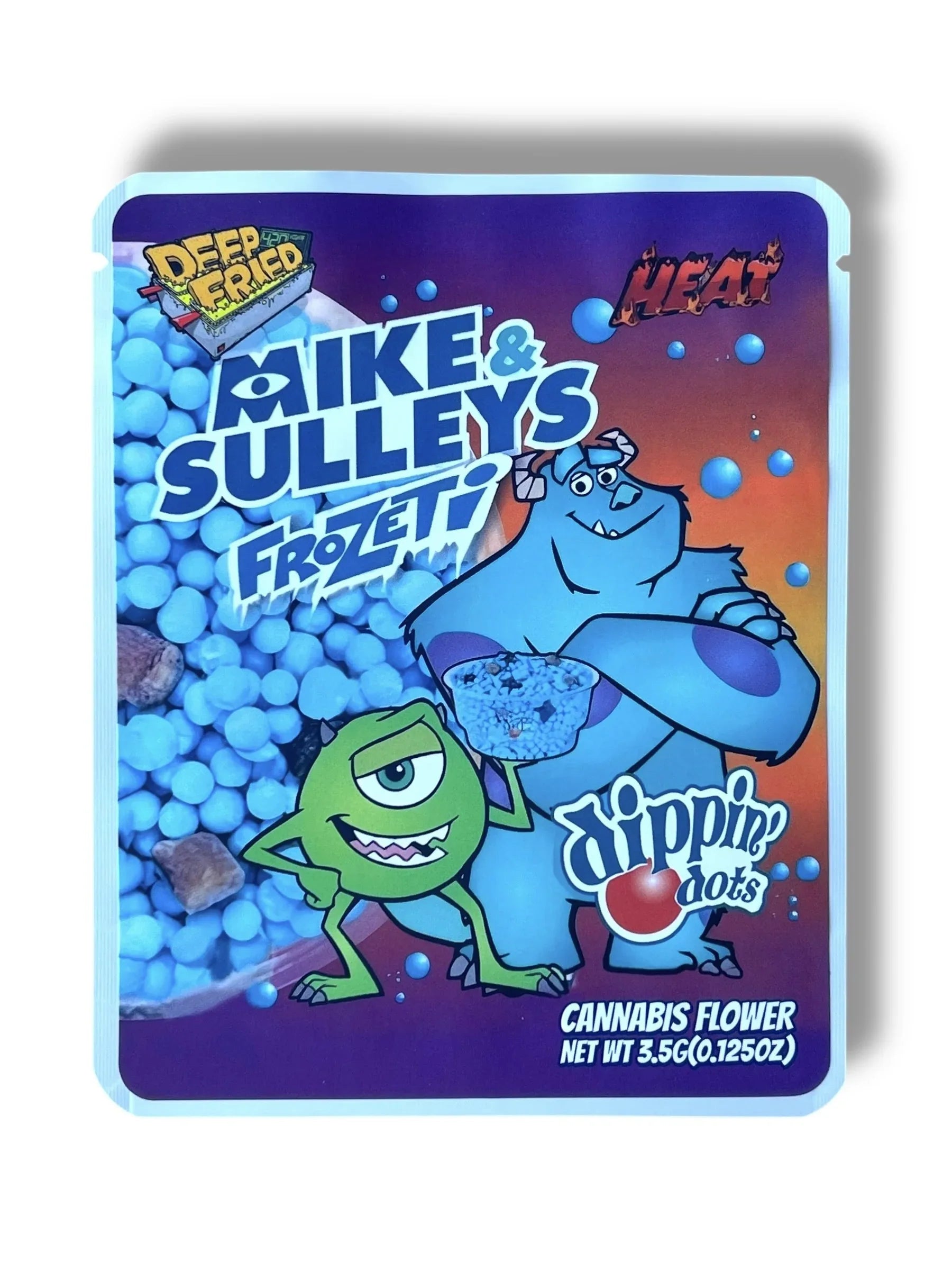 Deep Fried Mike & Sulleys Frozeti 3.5G Sticker Mylar Bags – Black ...