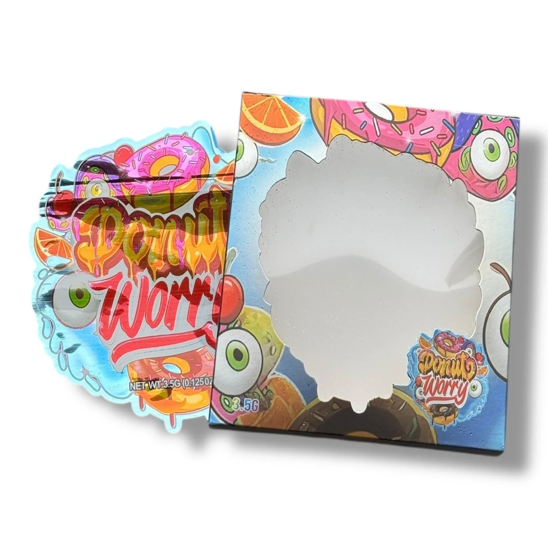 Donut Worry 3.5g Mylar Bags & Boxes with Window – Black Unicorn Hub